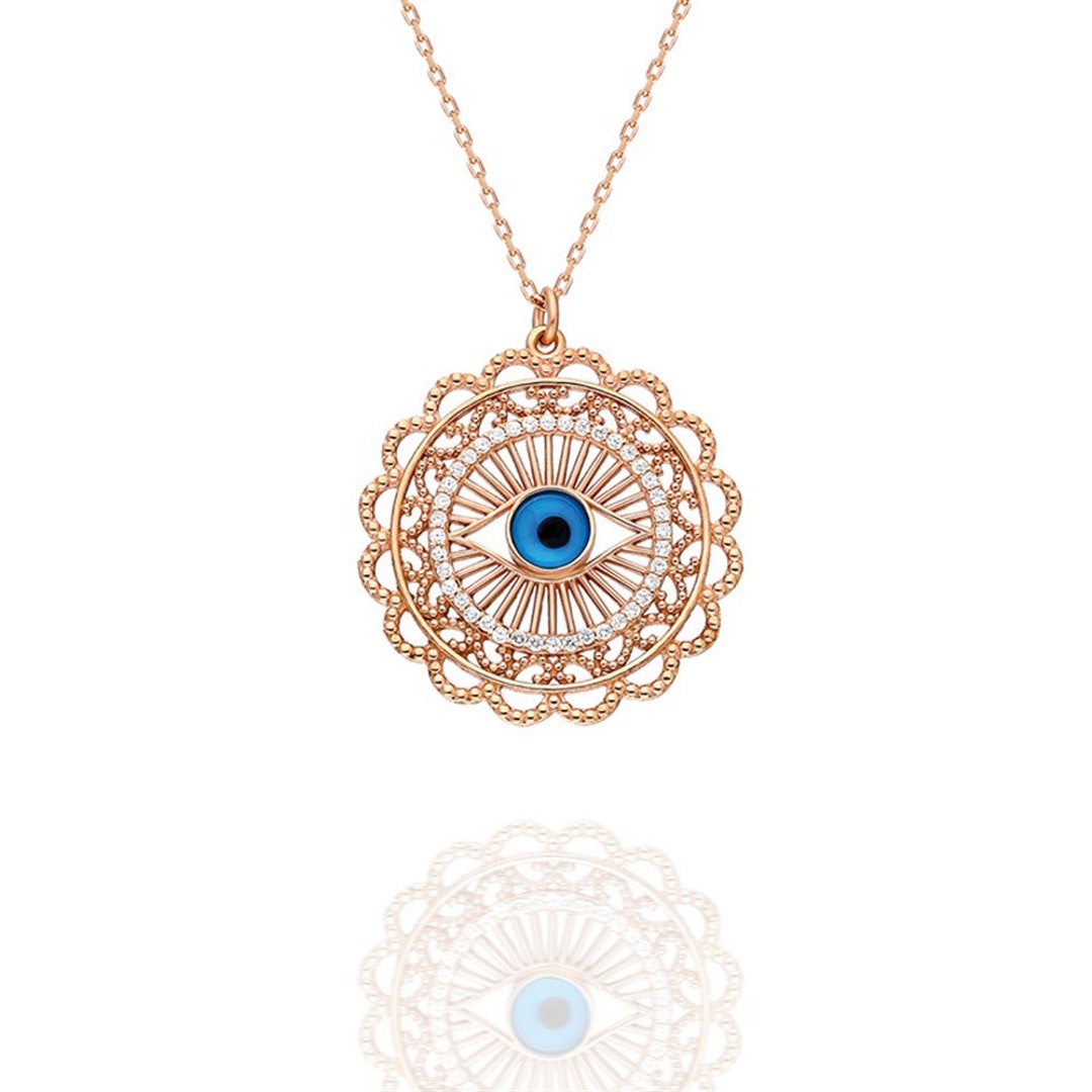 925 Sterling Silver Nazar Amulet Necklace evil Eye Necklace - Etsy