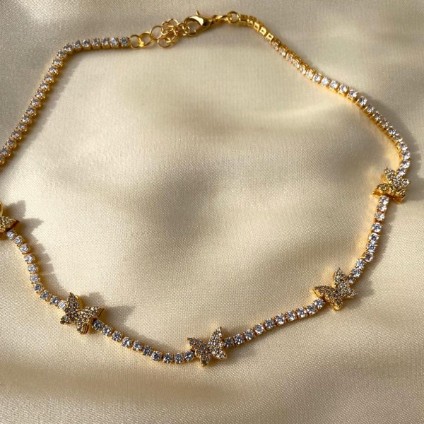 Butterfly Tennis Necklace - Etsy