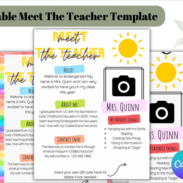 Meet the Teacher Template - Etsy