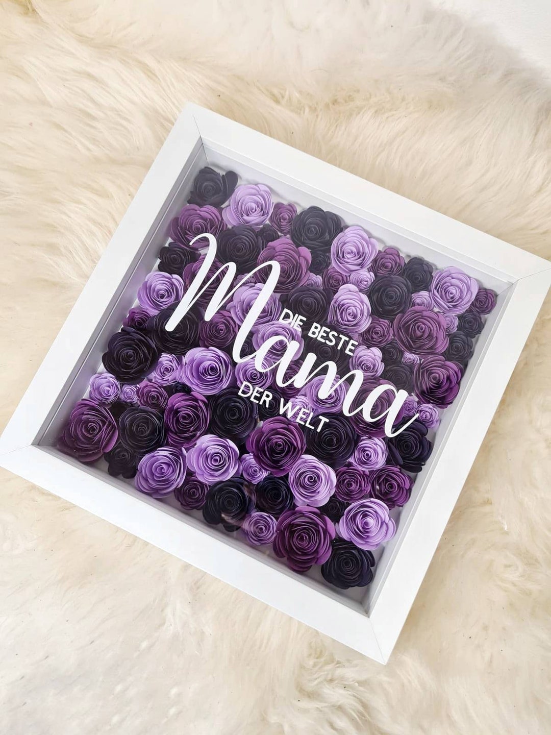 Personalized Shade Box With Homemade Paper Flowers Roses Flower Box ...