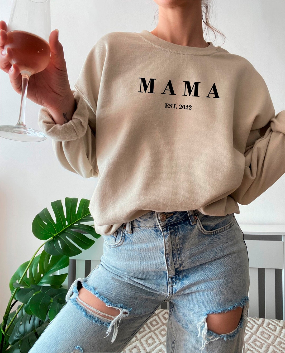 Personalisierter Mom EST 2022 Mama Est 2023 Pullover Pulli - Etsy.de