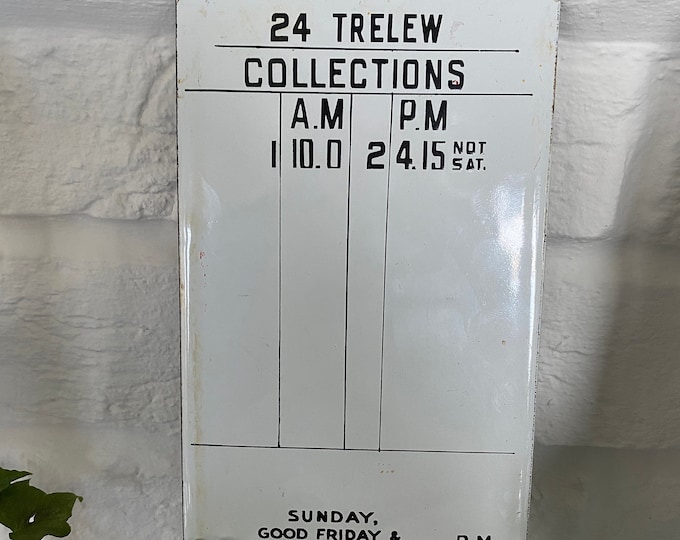 Vintage Enamel Post Box Collection Times Sign. G.P.O Memorabilia ...