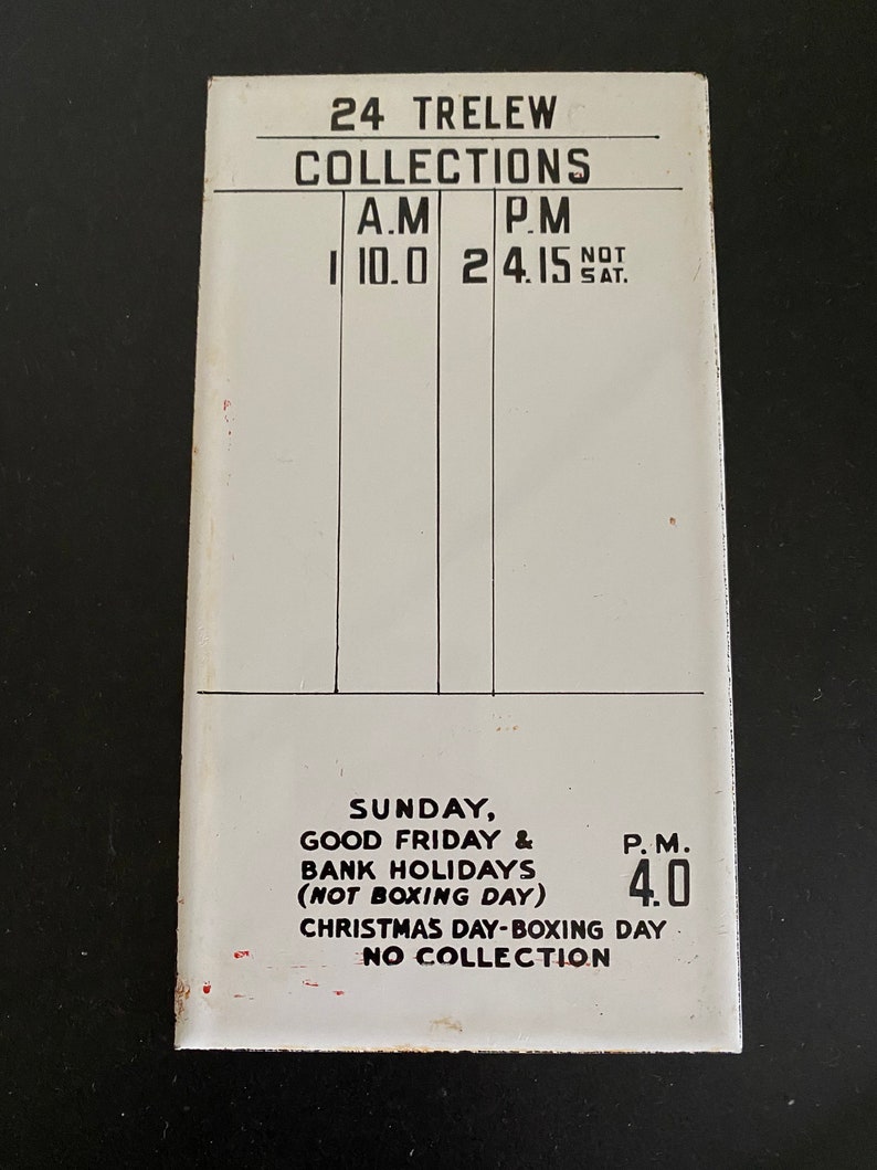 Vintage Enamel Post Box Collection Times Sign. G.P.O Memorabilia ...