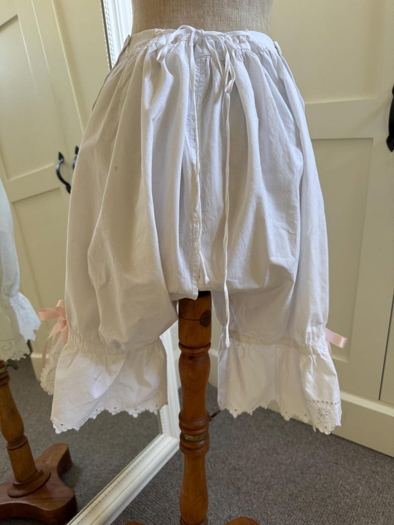 Antique Split Leg Bloomers With Hand Embroidered Hem Frills and ...