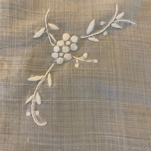 Antique Hand Embroidered Pina Tablecloth: Floral Butterfly Design (85 ...