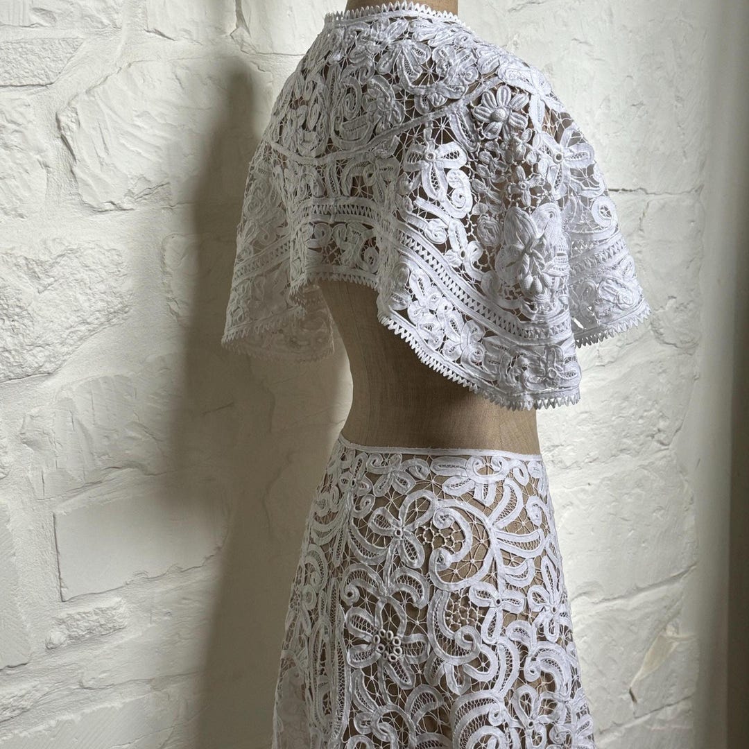 Stunning French Antique Lace Two Piece Made by Hand . Antique ...