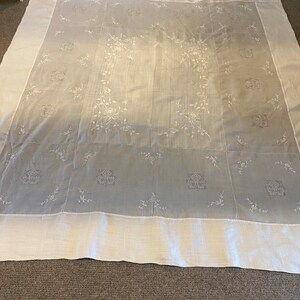 Antique Hand Embroidered Pina Tablecloth. Large Tablecloth Hand ...