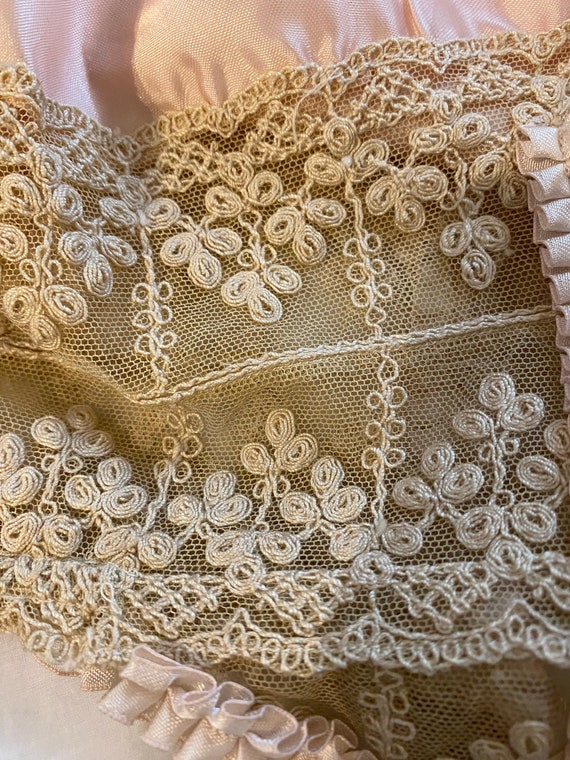 1920s Silk And Lace Wedding Bonnet With Ribbon Trims … - Gem