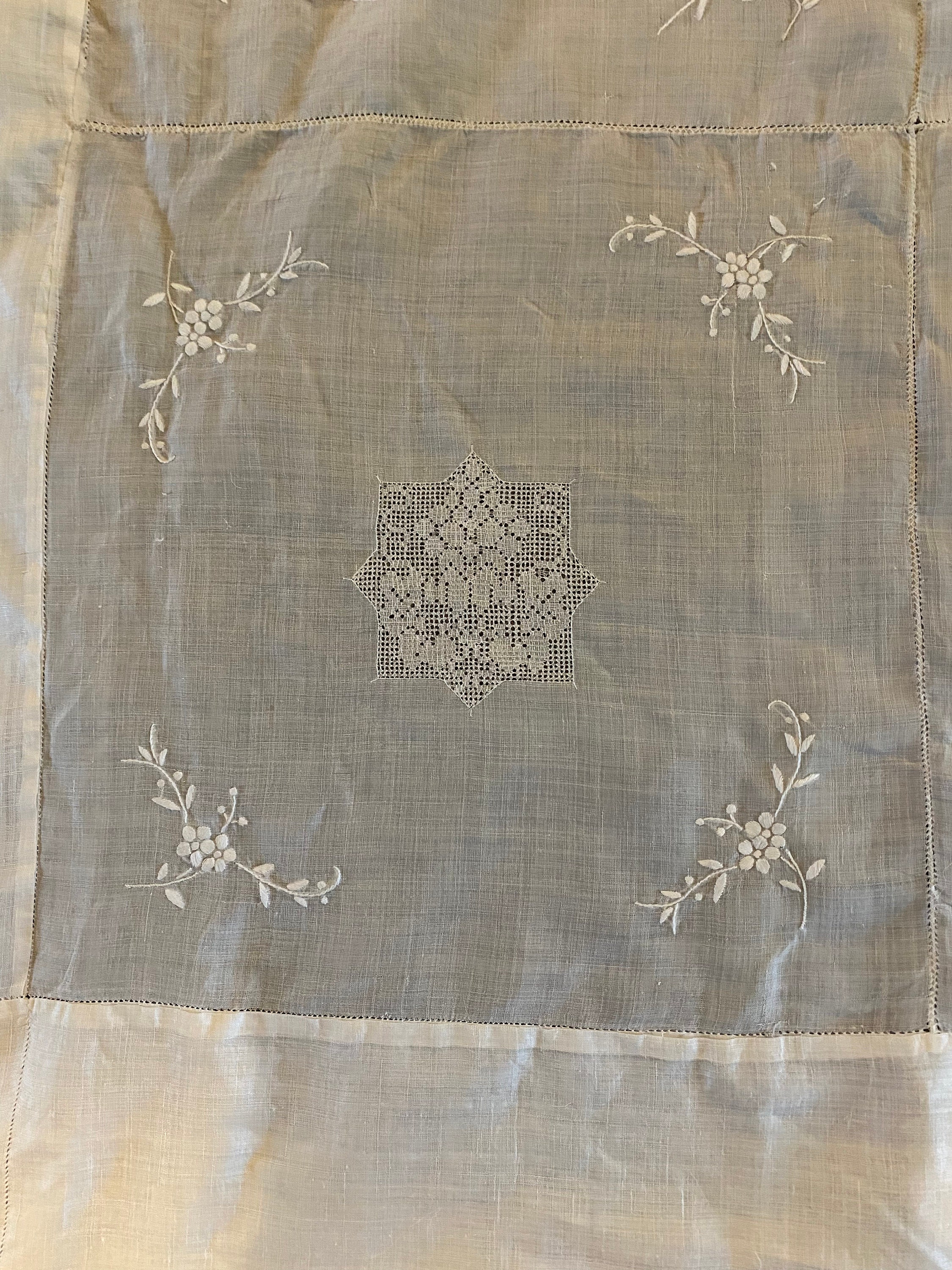 Antique Hand Embroidered Pina Tablecloth. Large Tablecloth - Etsy
