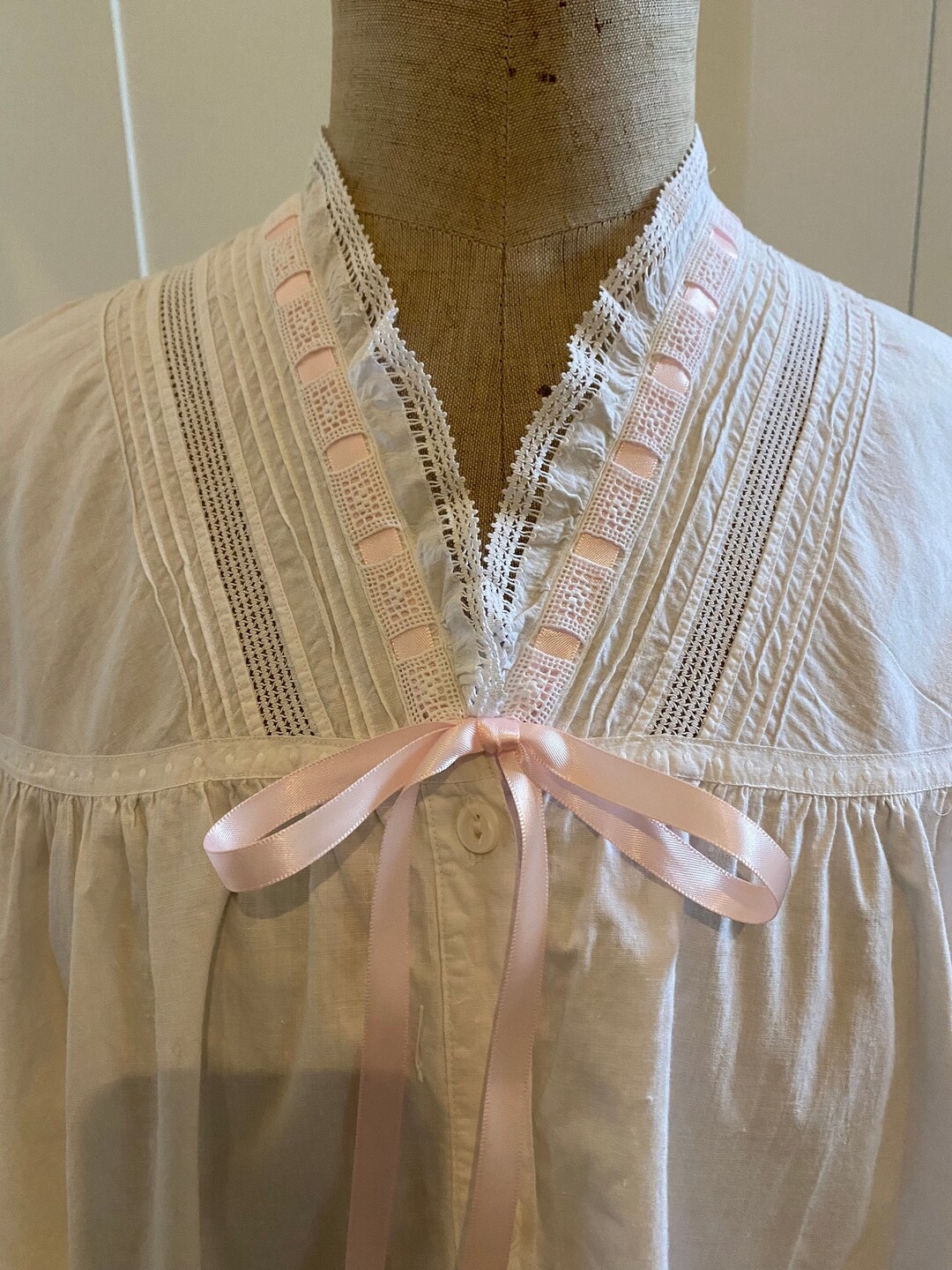 Victorian Nightgown With Decorative Yoke and Cuffs. Antique Nightgown ...