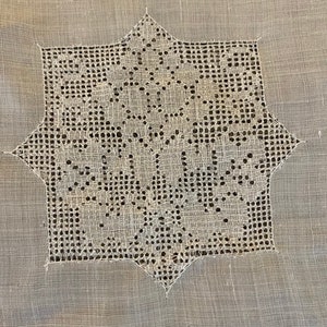 Antique Hand Embroidered Pina Tablecloth: Floral Butterfly Design (85 ...