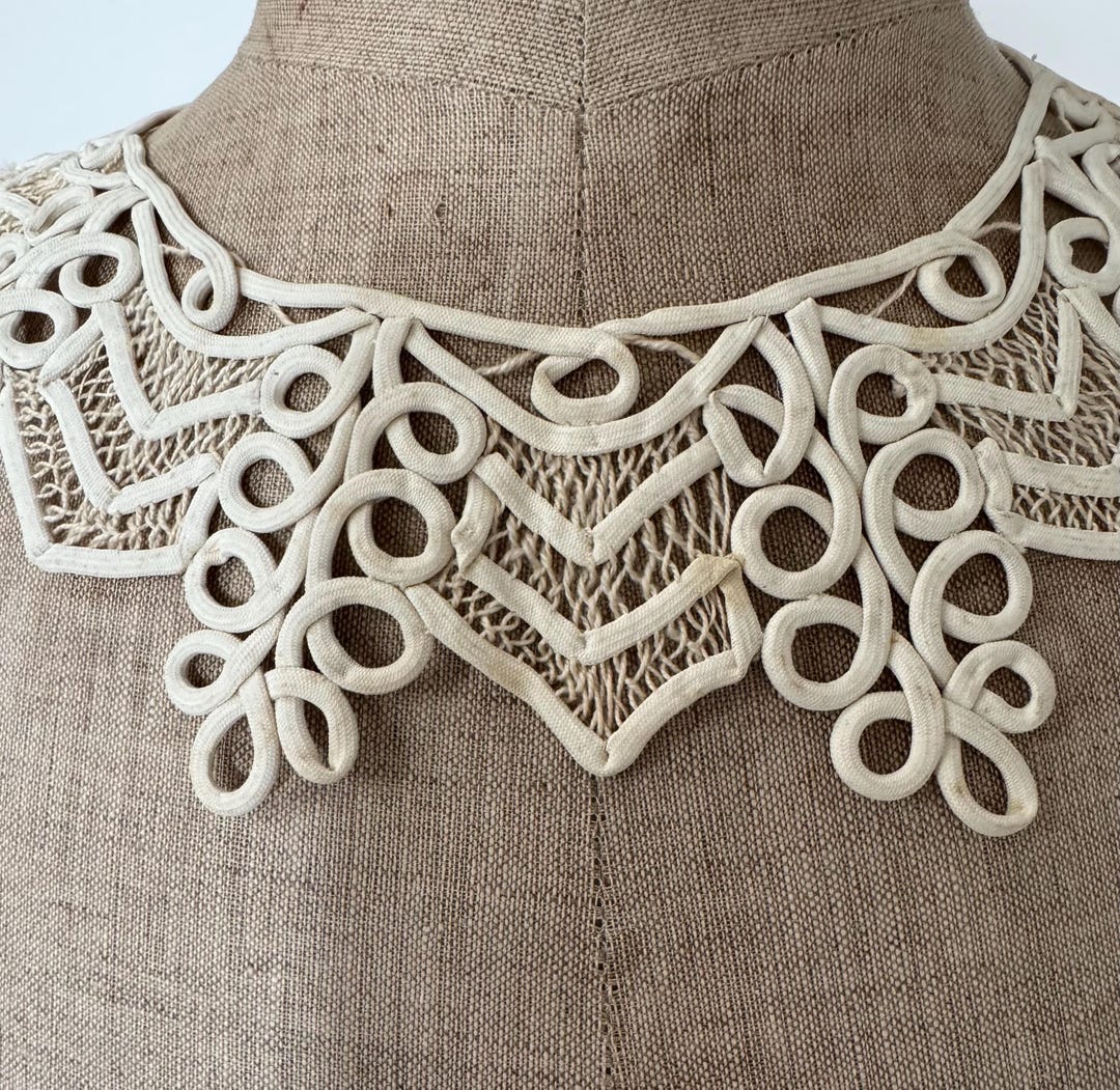 French Antique Handmade Collar With Hand Embroidery. - Etsy