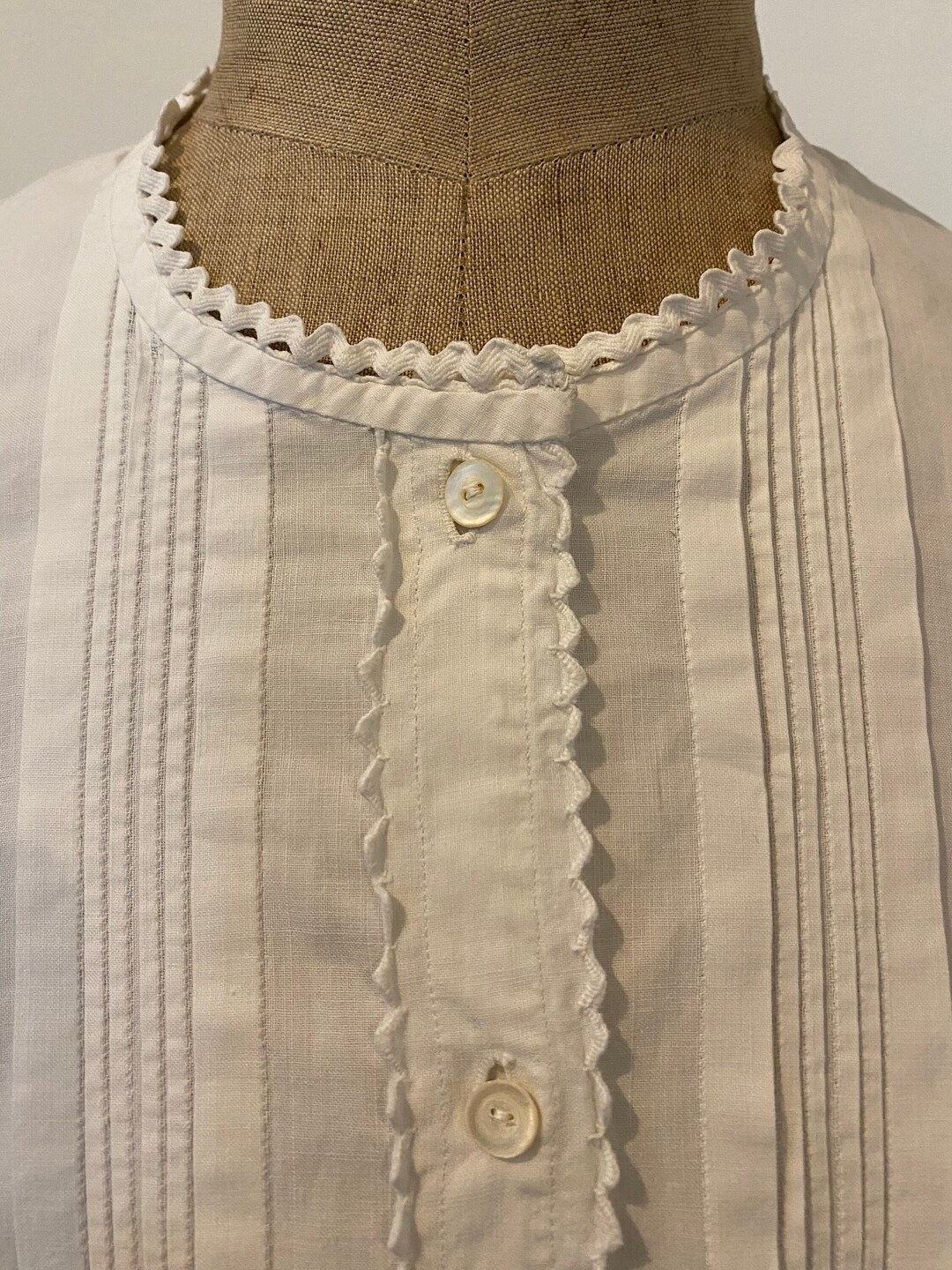 French Antique Blouse With Embroidery and Ric rac Trim . French Antique ...