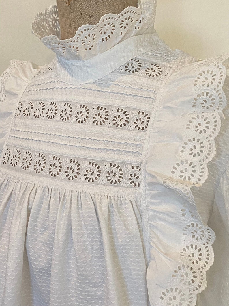 French Antique Blouse With an Abundance of Broderie Anglaise Trim ...