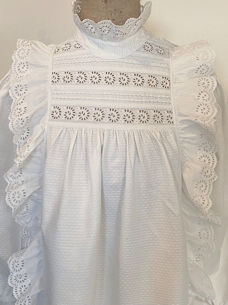 French Antique Blouse With an Abundance of Broderie Anglaise Trim ...