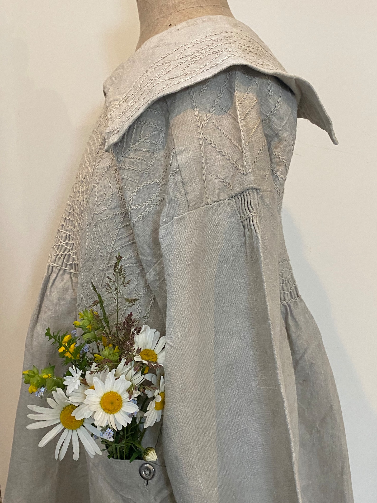 RARE Antique Shepherds Smock With Hand Smocking and Embroidery. 19th ...