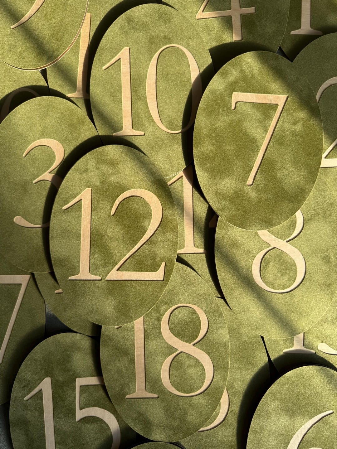 Wedding Table Numbers – Oval Velvet Table Numbers, Double Sided Wedding ...