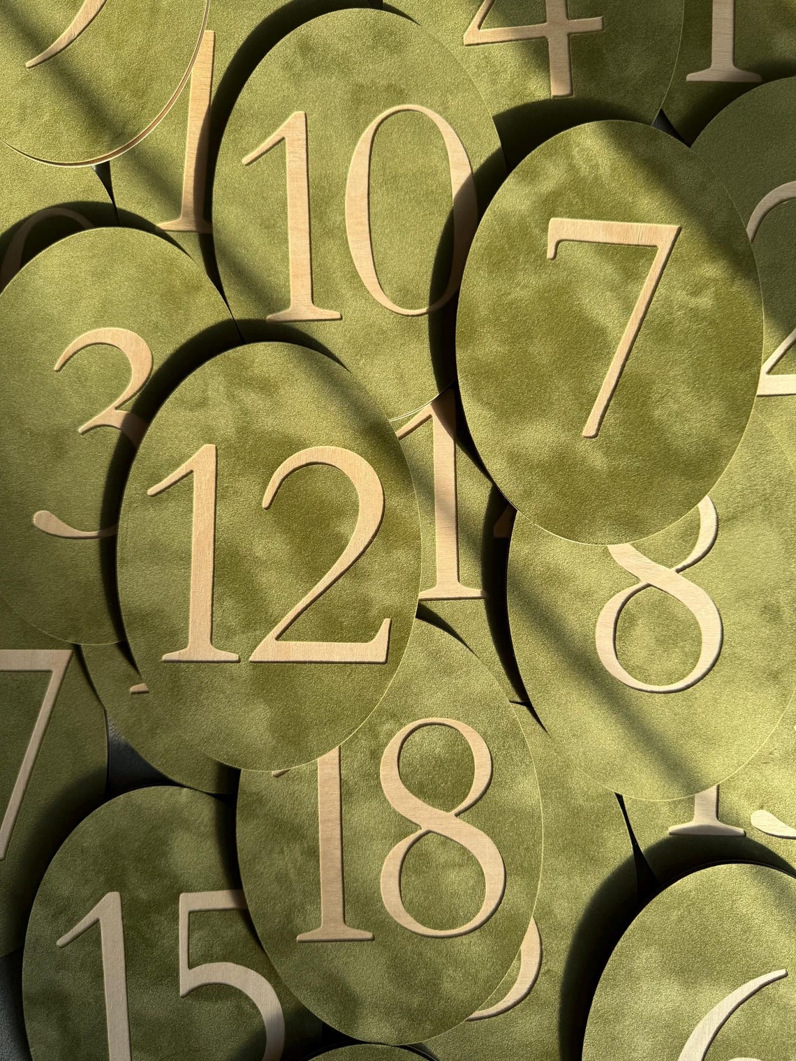 Wedding Table Numbers – Oval Velvet Table Numbers, Double Sided Wedding ...