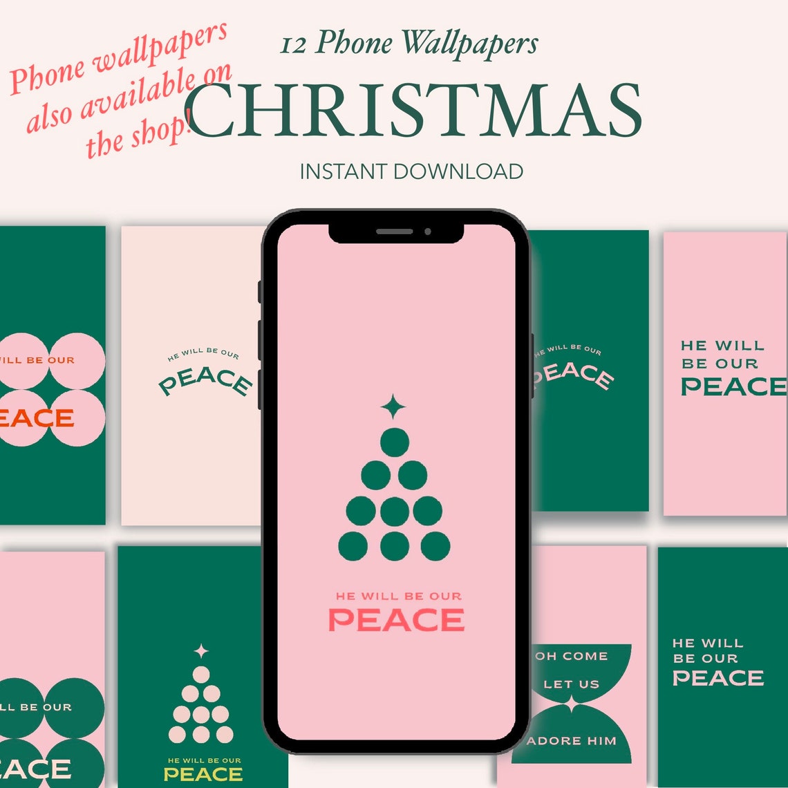 Christmas Desktop Wallpaper Christian Wallpaper Pink and | Etsy