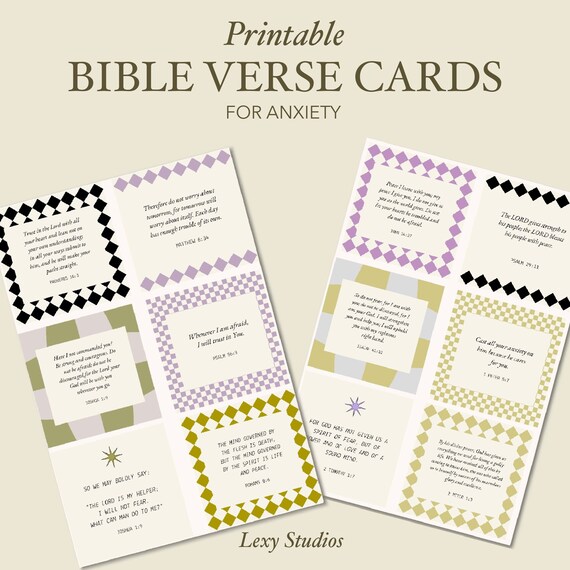 Bible Verse Cards for Anxiety Printable Scripture Cards | Etsy