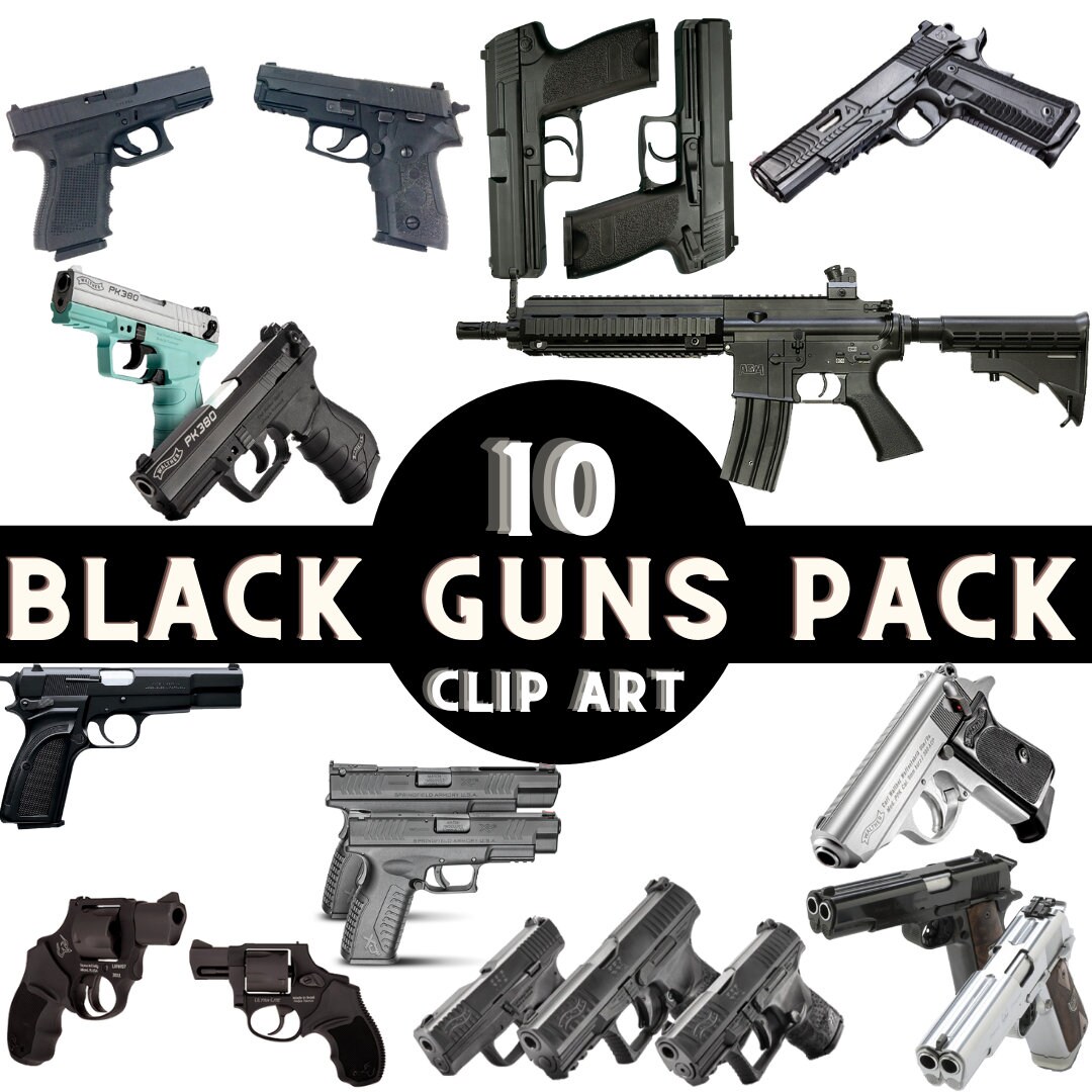 Buy Black GUN CLIP ART Png Files Online in India - Etsy