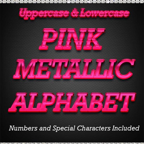 Metallic Pink Digital Alphabet Numbers and Punctuation Clip - Etsy