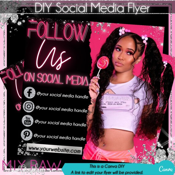 SOCIAL MEDIA FLYER Follow Us on Social Media Engagement Flyer - Etsy