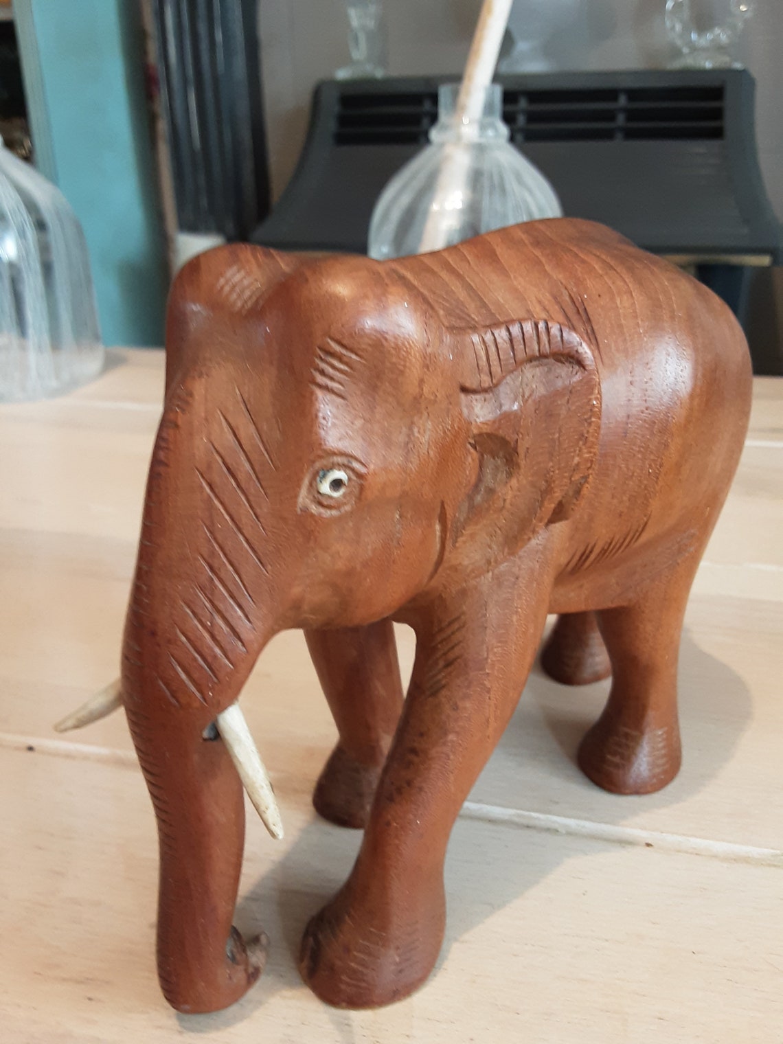 13 Cm High Teak Elephant - Etsy