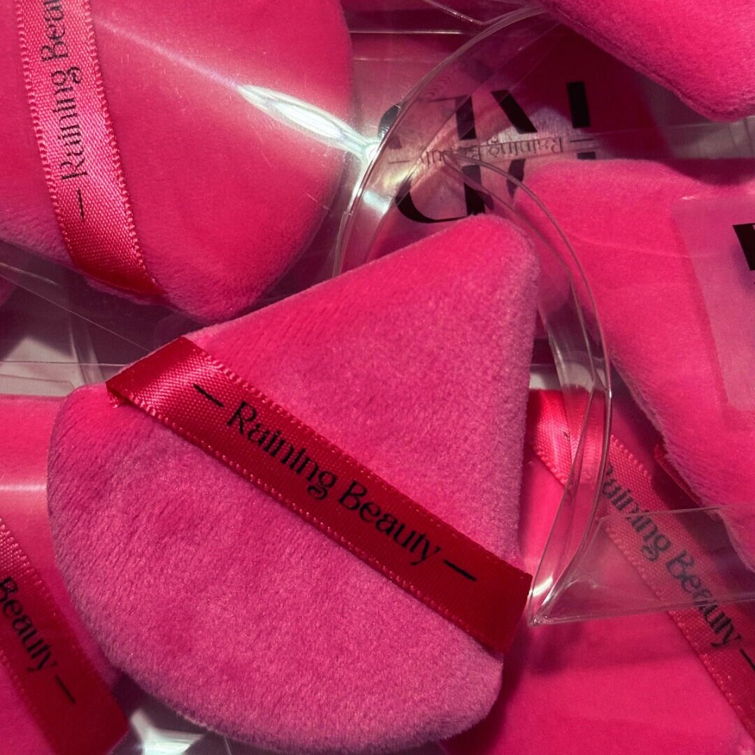 Triangle Rose Pink Powder Puffs - Etsy
