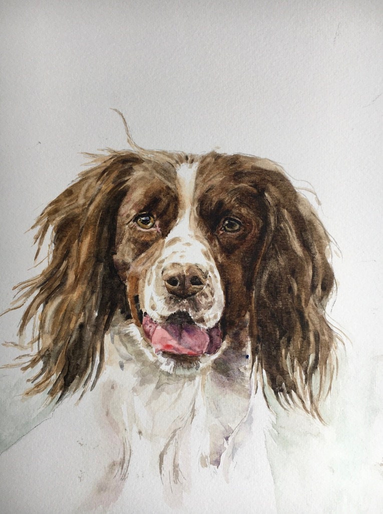 Mano personalizada PAINTED perro, acuarela, retrato de perro ...