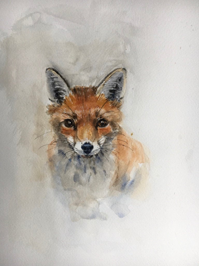 Hochwertige Kunstdruck von HAND gemalt original Aquarell Malerei. Baby ...