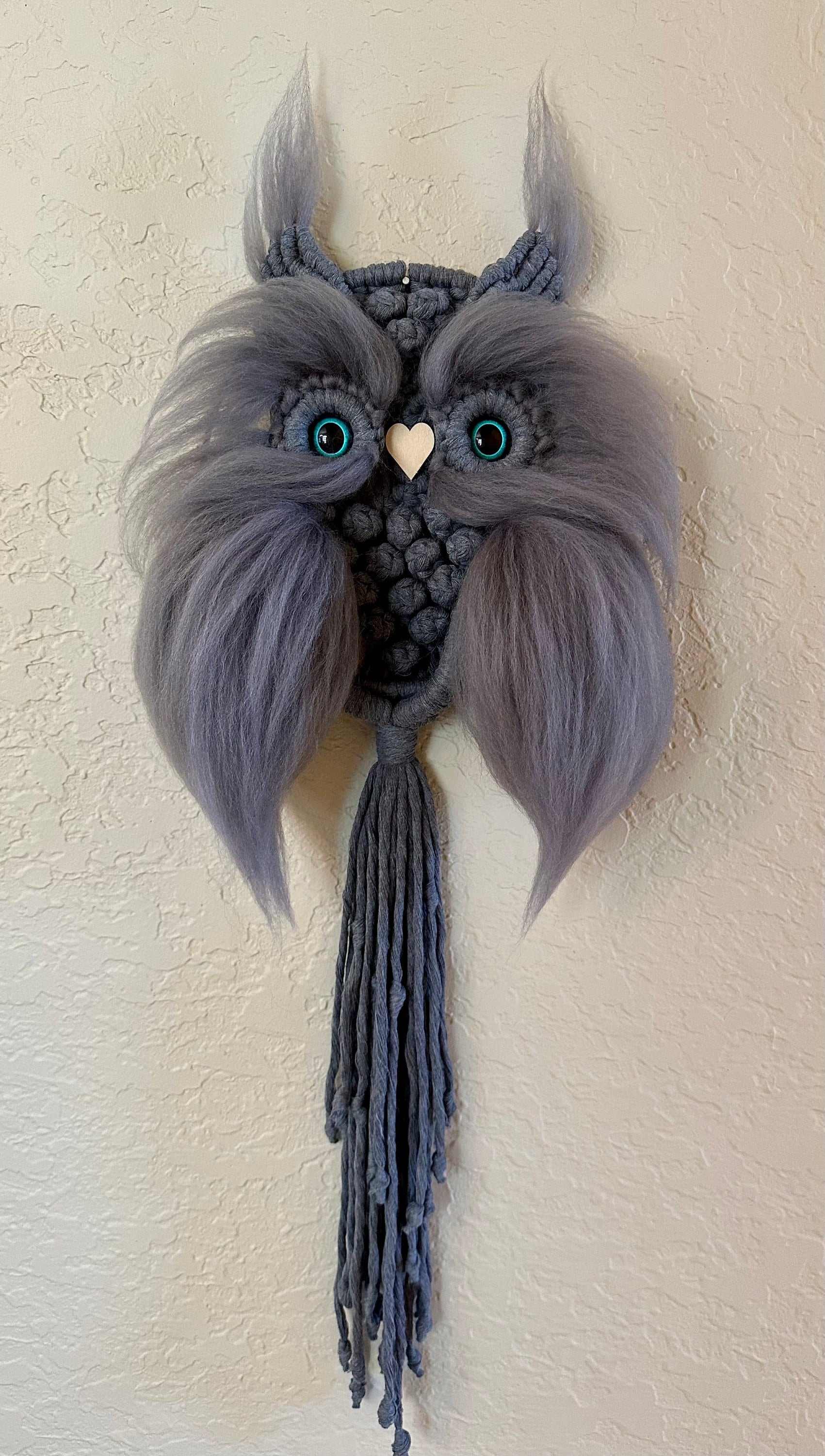 Handcrafted Owl Macrame Wall Hanging / Handmade / Gift / Boho Owl / Macrame Owl With Wool Wings ...