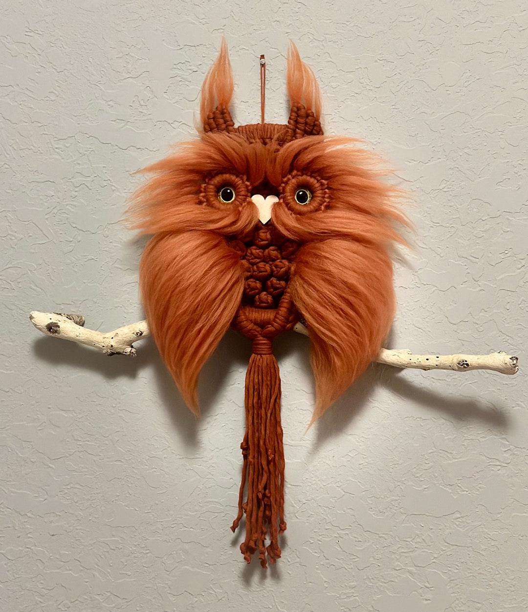 Rusty the Owl / Handcrafted Owl Macrame Wall Hanging / Handmade / Gift ...