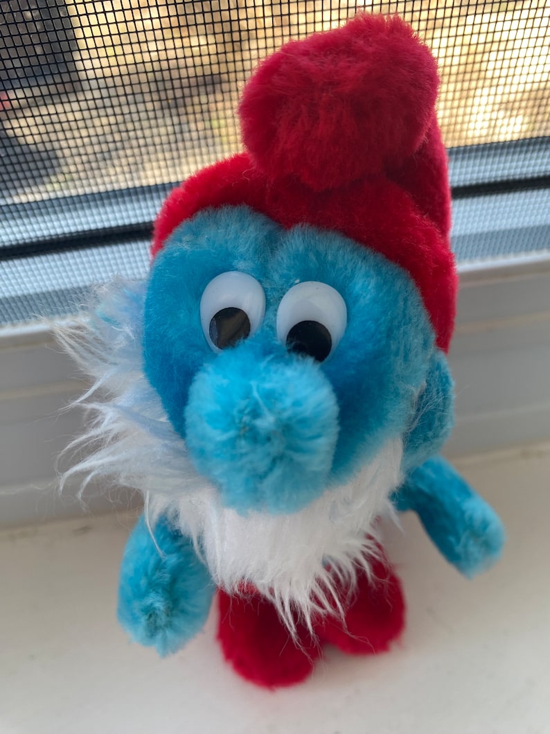 Vintage Papa Smurf Toy by Ganz Bros, Vintage PEYO 1981 Wallace Berrie ...