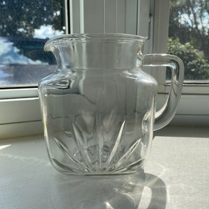 Vintage Federal Glass Starburst Pitcher, Retro Milk Pitcher, Federal ...