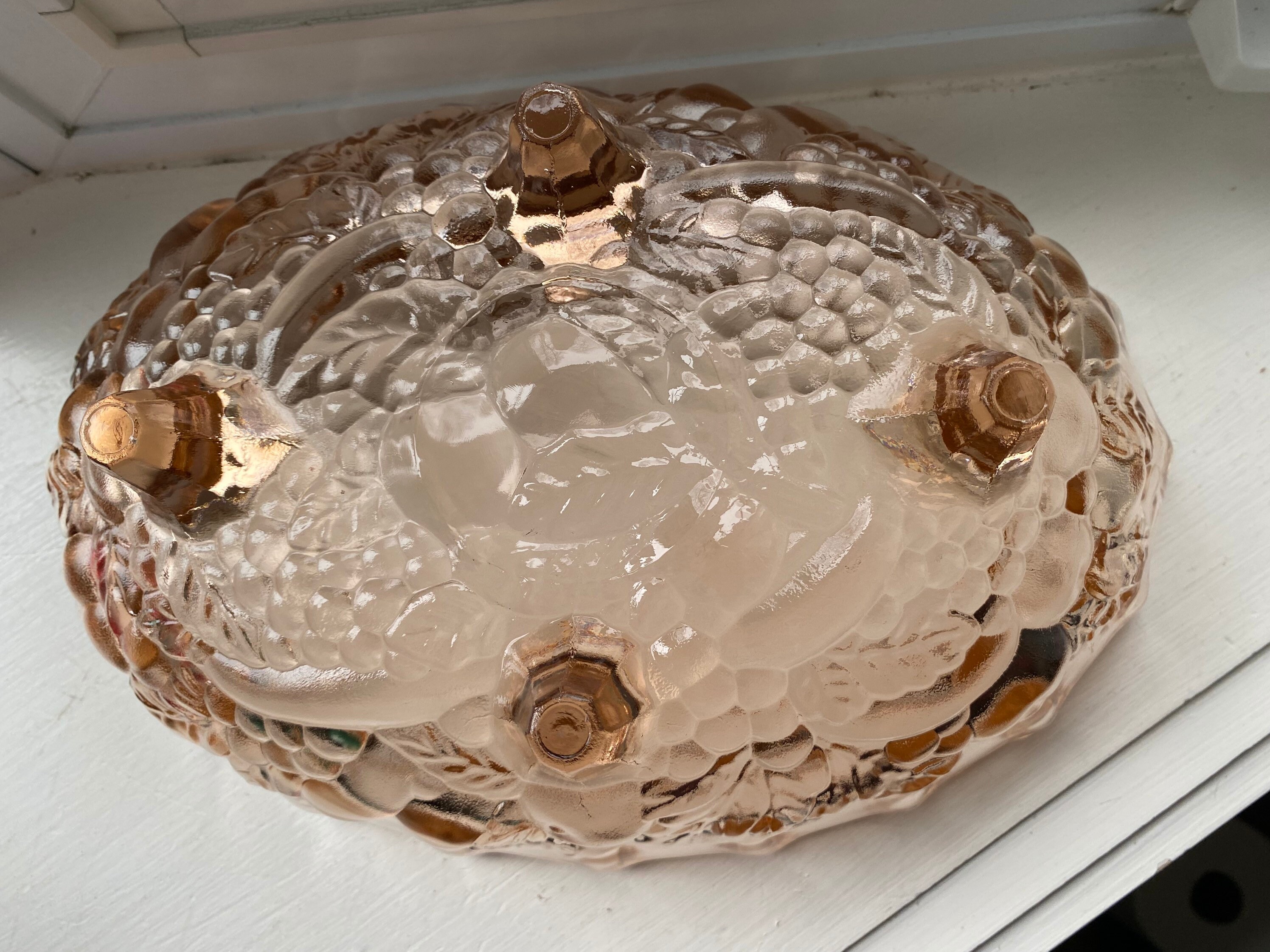 Vintage Pink Glass Footed Fruit Bowl Indiana Glass Company - Etsy