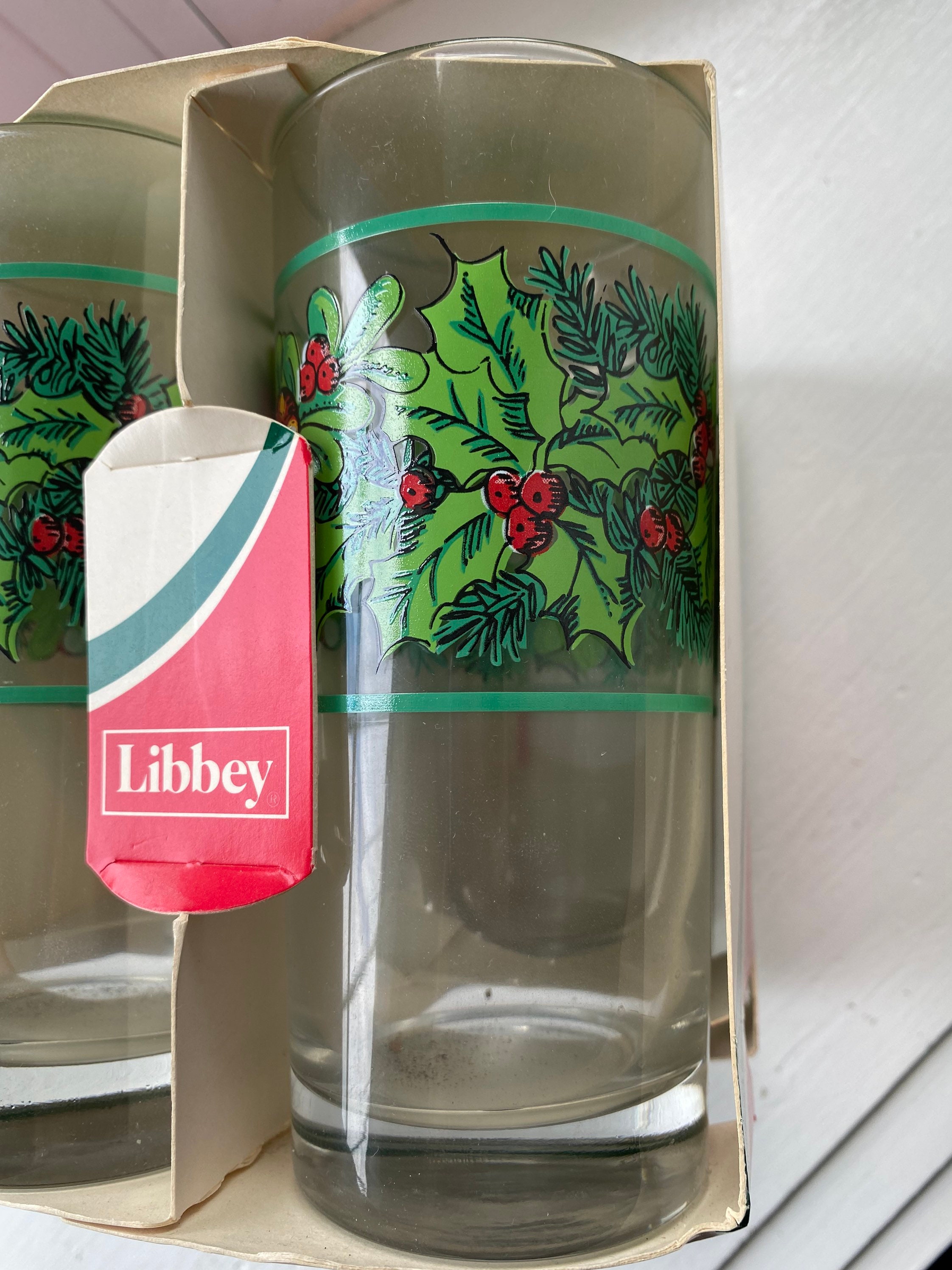 Vintage Libbey Holiday Themed Drinking Glasses Never Used - Etsy