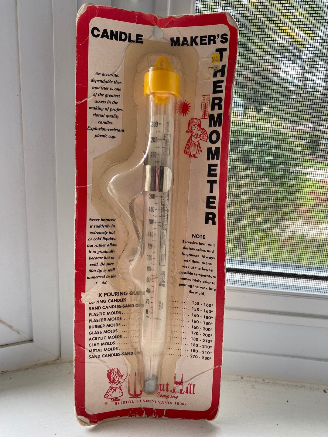Vintage Walnut Hill Candle Makers Thermometer With Explosion - Etsy