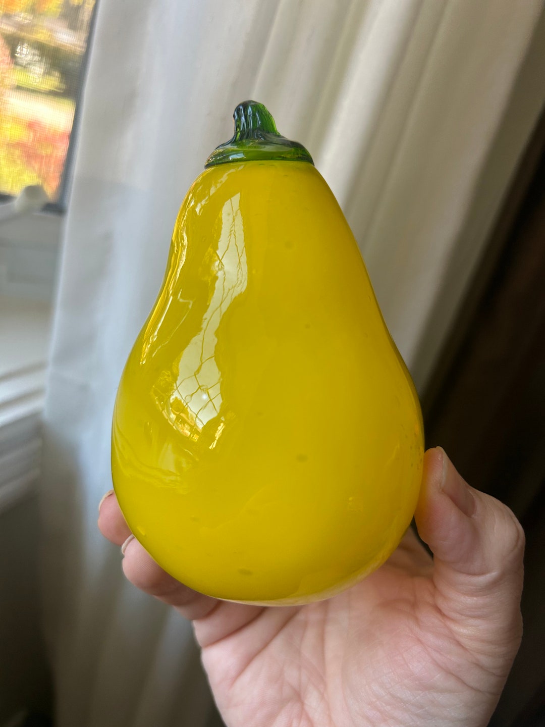 Vintage Yellow Glass Pear, Yellow Pear, Pear Paperweight - Etsy
