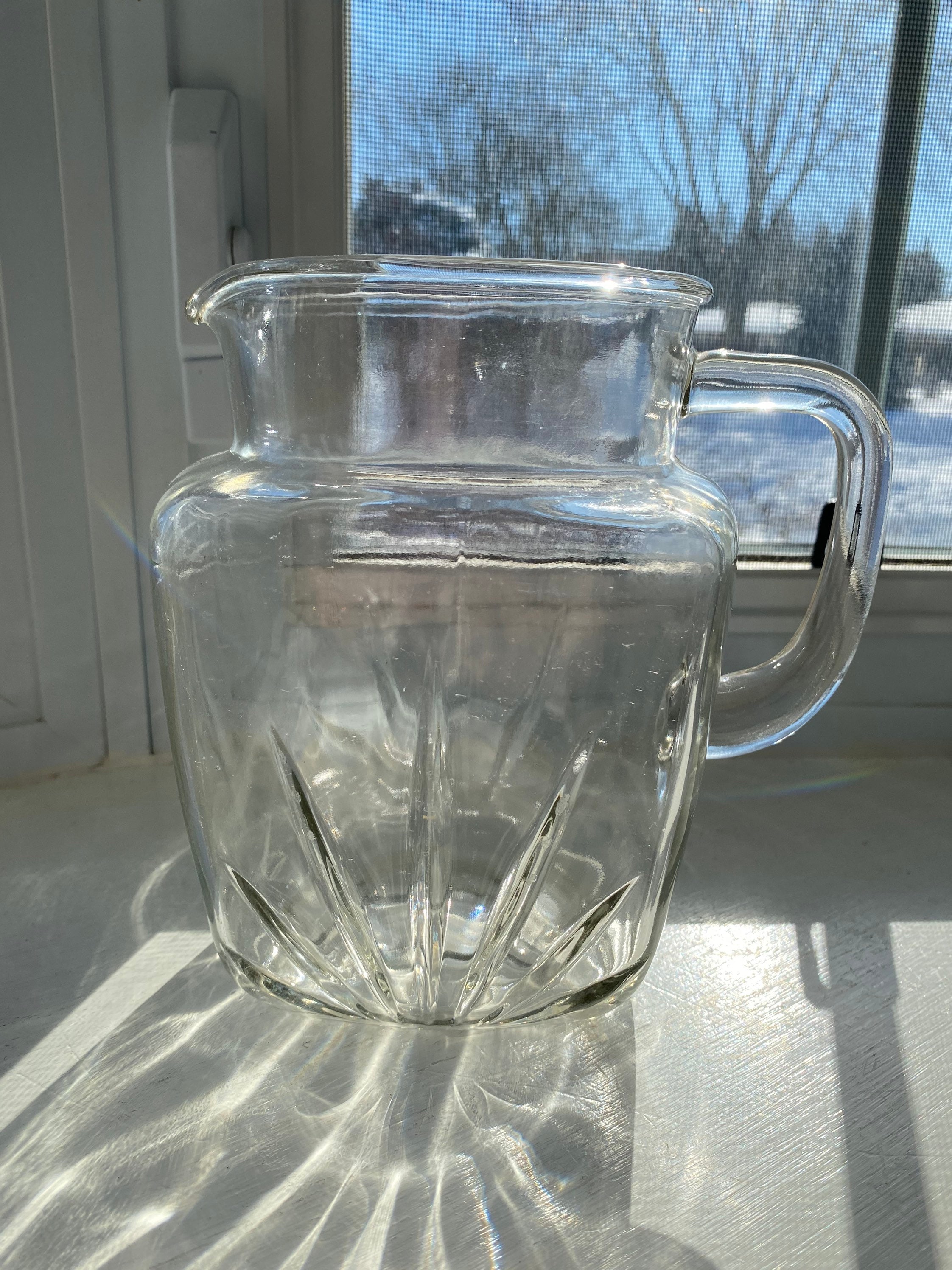 Vintage Federal Glass Starburst Pitcher Retro Milk Pitcher | Etsy