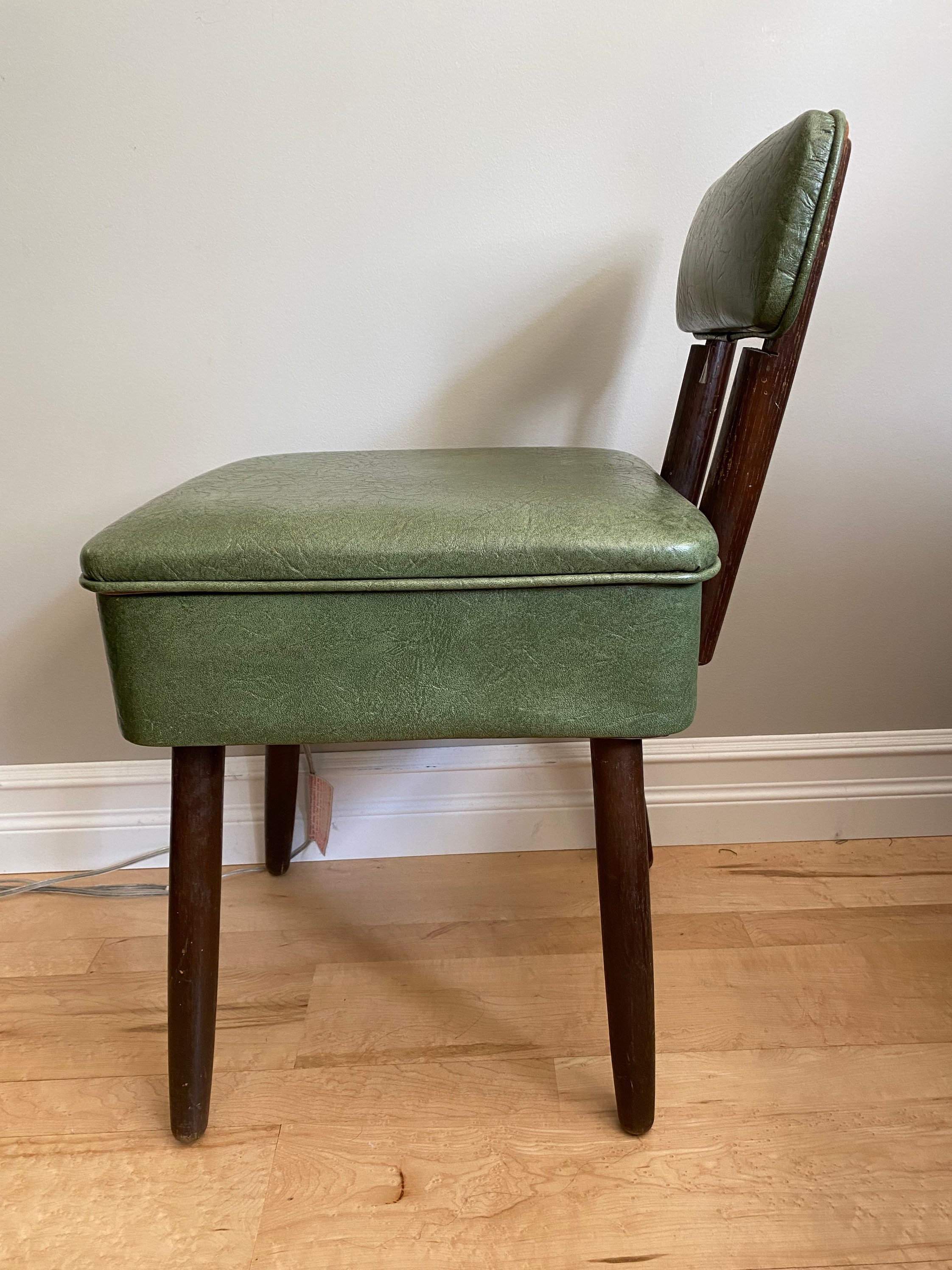 Mid Century Modern Sewing Bench Chair With Storage Compartment - Etsy