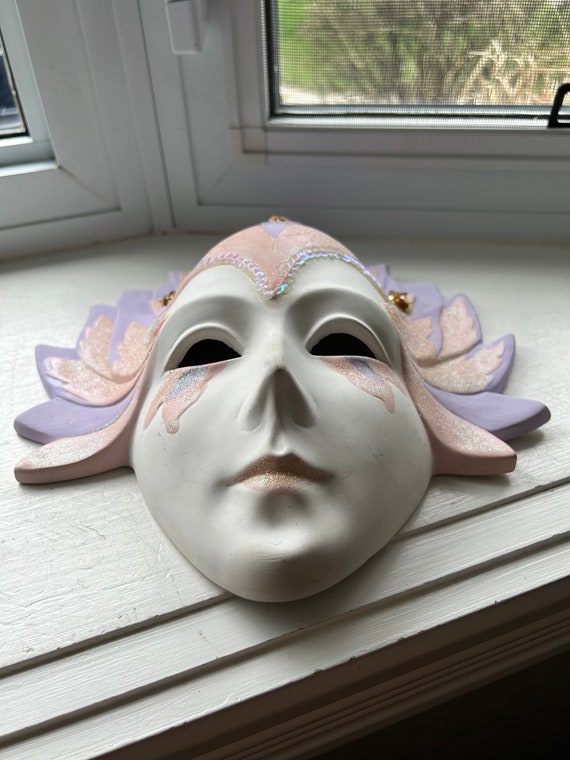 Vintage Berco Theater Porcelain Clay Face Mask Wall H… - Gem