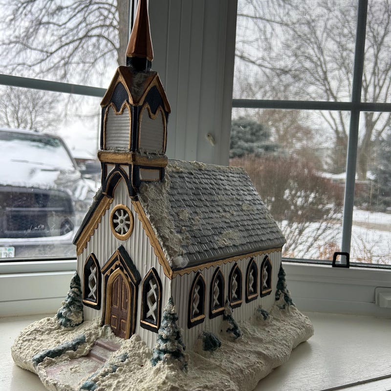 Lighted Ceramic Church - Etsy
