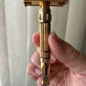 Vintage GILLETTE Toggle Adjustable Gold Plated Safety Razor F4 Made in ...