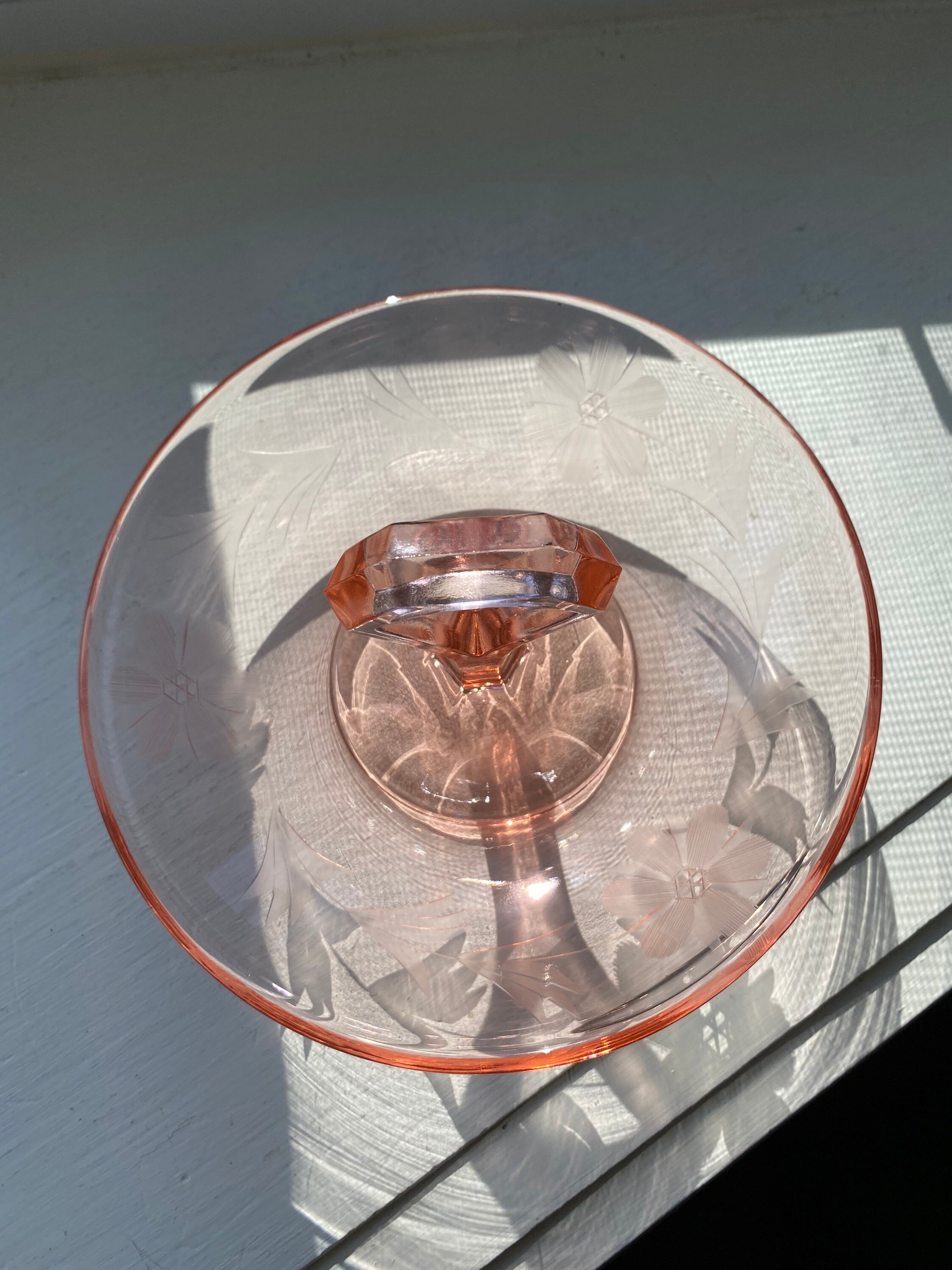 Vintage Hughes Cornflower Pink Candy Dish Bowl With Handle // Jewellery ...