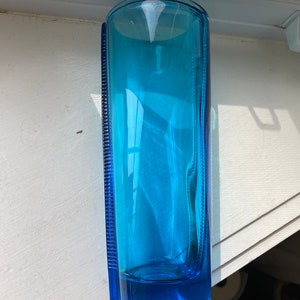 MCM Blue Glass Vase, Art Deco Blue Glass Vase, Blue Glass - Etsy