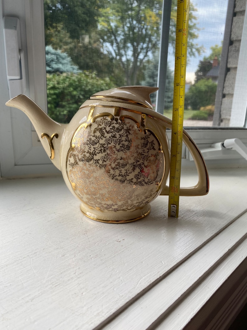 Antique Art Deco Arthur Wood Teapot, Made in England, Gold Trim and ...