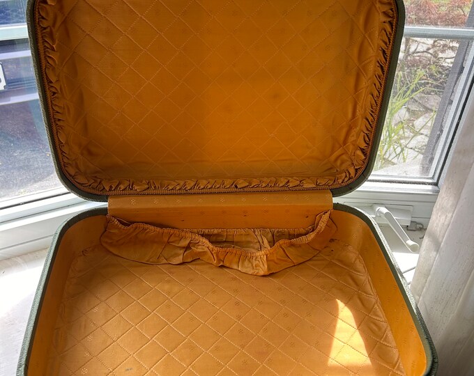 Vintage 1960s Mod Green Suitcase, Weekender, Carry-on Luggage, Olive ...