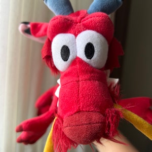 Disney Store Exclusive Mulan MUSHU Plush Stuffed Animal Red Dragon ...