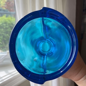 MCM Blue Glass Vase, Art Deco Blue Glass Vase, Blue Glass - Etsy